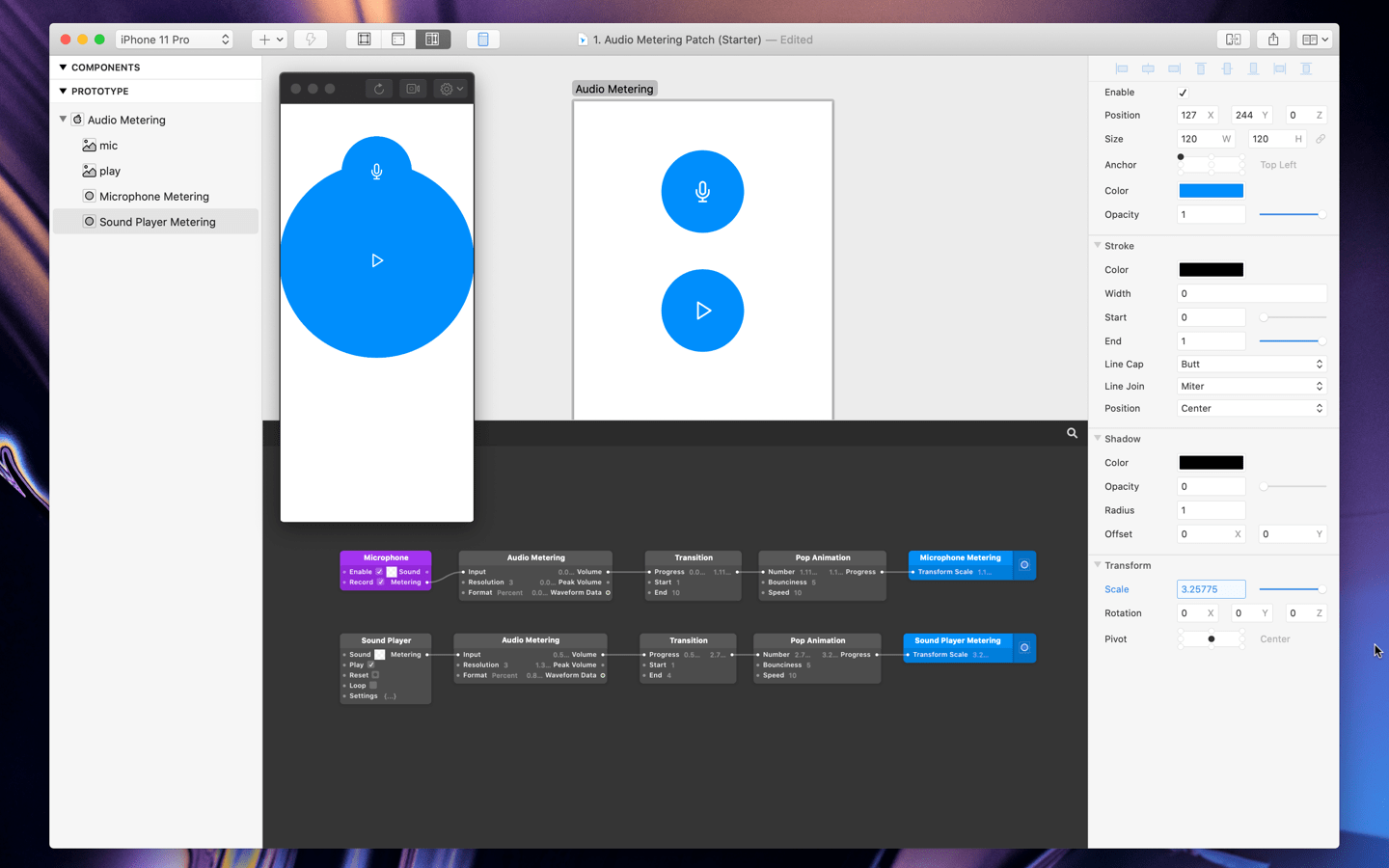 Origami Studio — Audio Metering